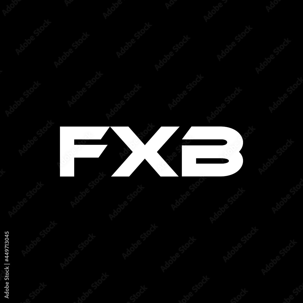 FXB letter logo design with black background in illustrator, vector ...