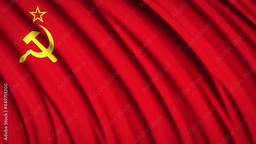 Soviet Union flag. Waving national flag. State symbols. Realistic 3D ...