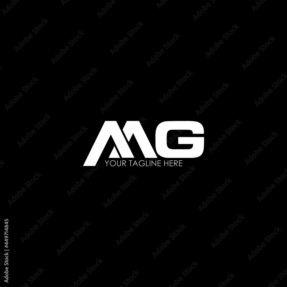 MG letter logo design on black background.MG creative initials letter ...
