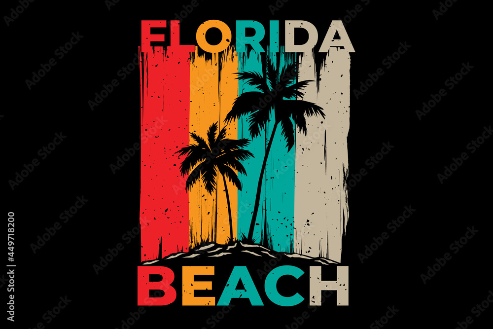 T-shirt design of florida beach island Stock Vector | Adobe Stock