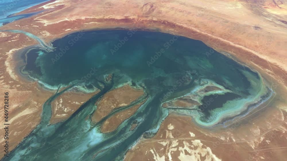 Aerial high altitude view of the Dahlak Archipelago is an island group ...