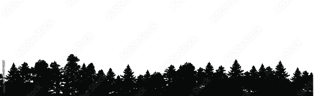 Forest silhouette - border, vector EPS 10 illustration. Stock Vector ...