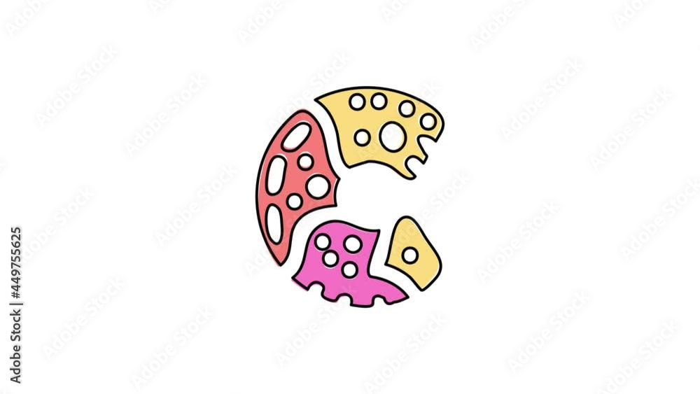 Letter C. 4K video. Isolated on white background. Abstract pattern on ...