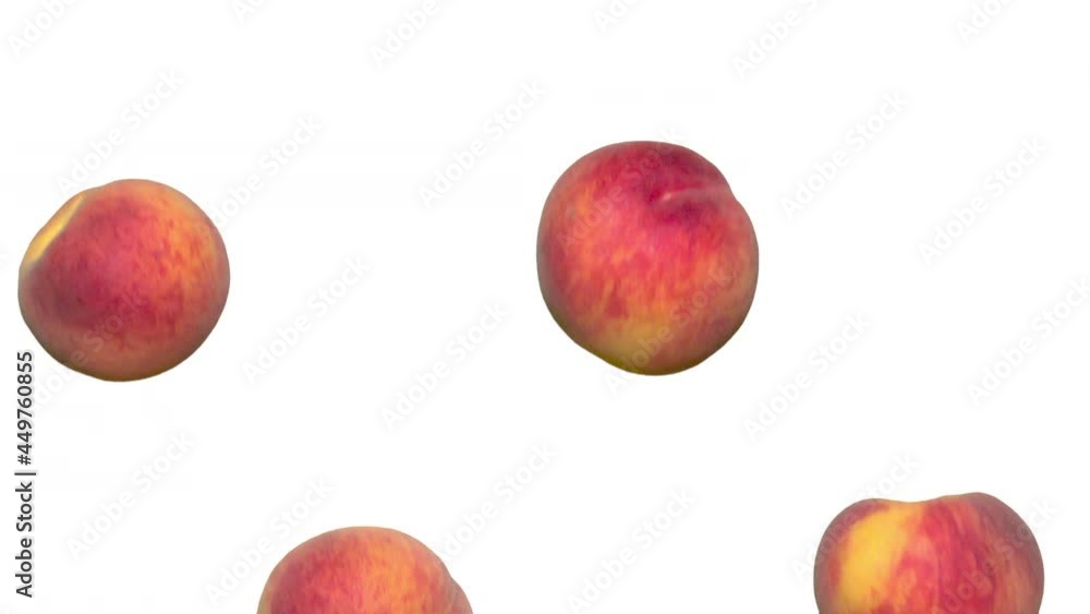 Vidéo Stock Jumping Ripe Peaches on Withe Background. Loop. Ripe ...