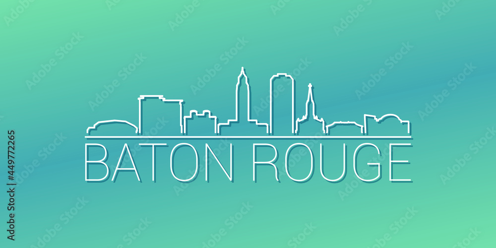 Baton Rouge, LA, USA Skyline Linear Design. Flat City Illustration ...