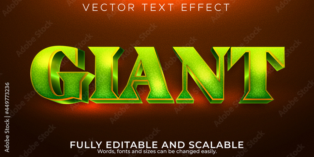 Giant green text effect, editable cartoon and comic text style. Stock ...