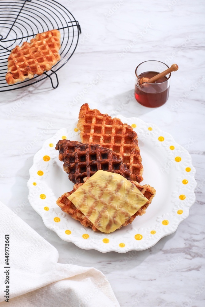 roffle Croisant Waffle with Various Topping, Cheese, Chocolate, Sugar ...