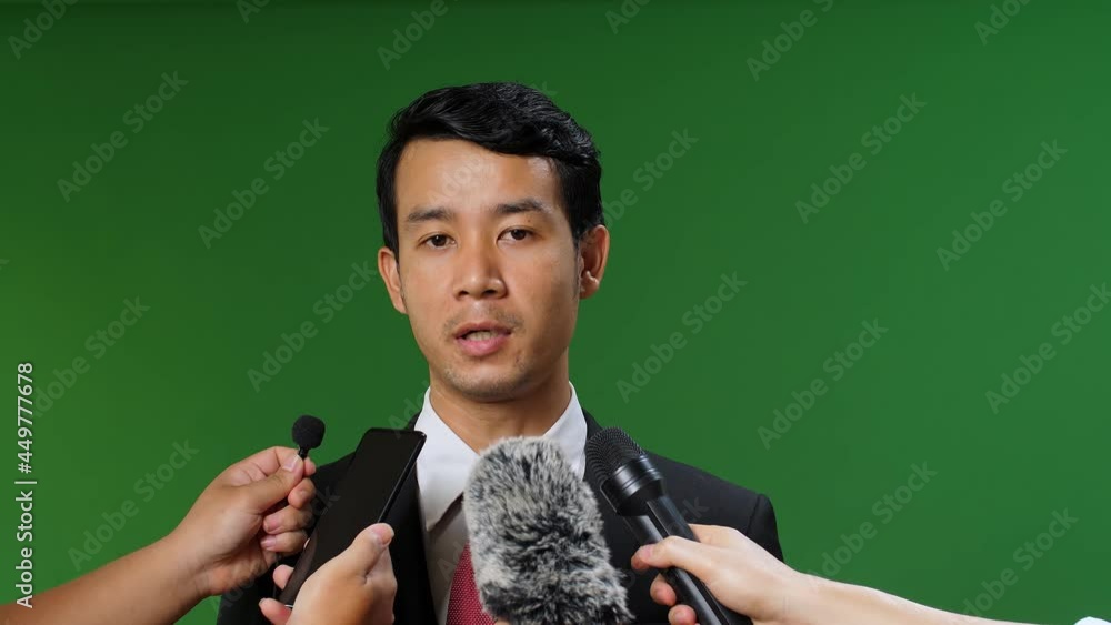 Close Up Portrait Shot Footage Of Modern Asian Male Candidate Giving ...
