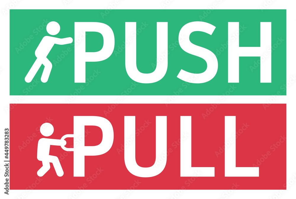 Push and Pull door sign banner. Stock Vector | Adobe Stock