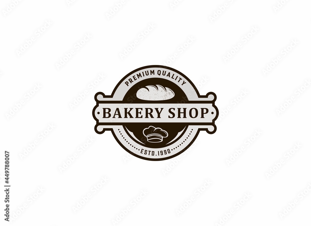 bake shop logo in white background Stock Vector | Adobe Stock