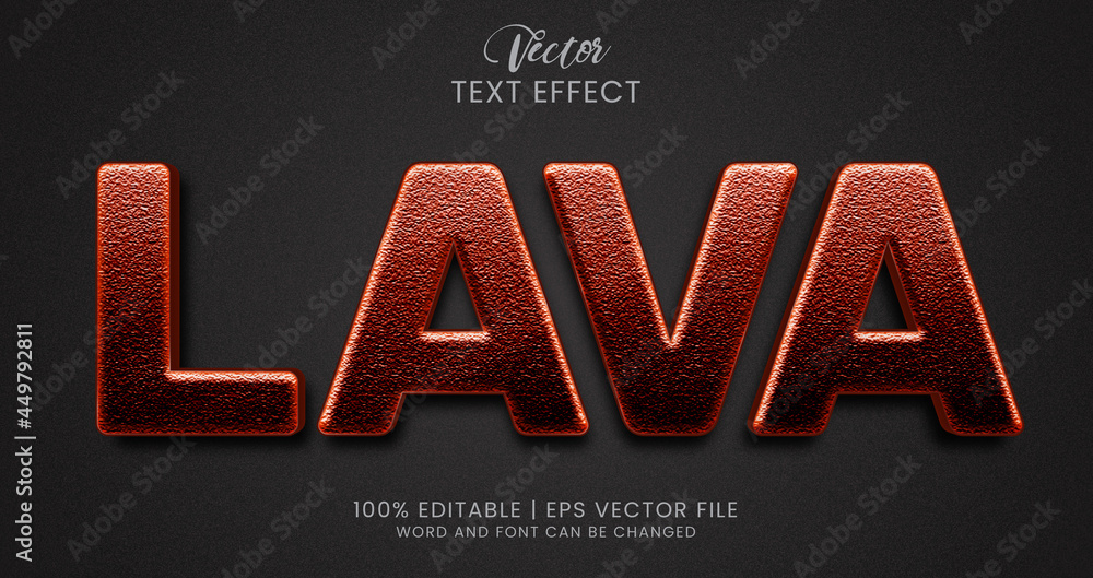Lava editable text effect style Stock Vector | Adobe Stock