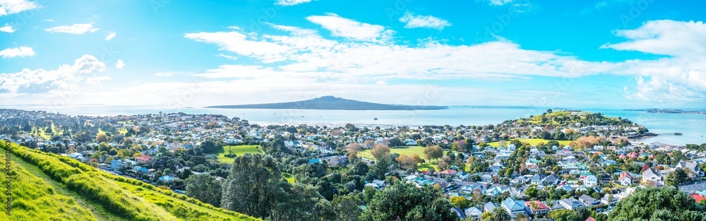 stunning view of Auckland from Mount Vitoria lookout view point located ...