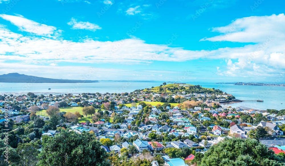 stunning view of Auckland from Mount Vitoria lookout view point located ...