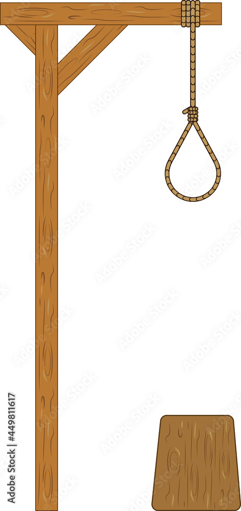 Gallows. Illustration for history lessons. Place of execution in the ...