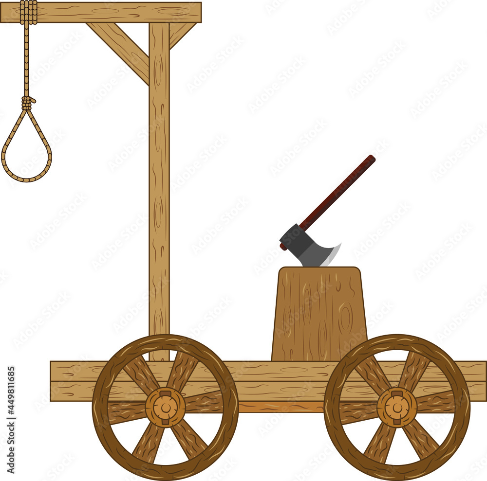 Vetor de Gallows. Illustration for history lessons. Place of execution ...