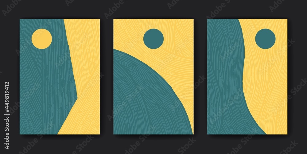 Minimalist painting in the style of impressionism. A two-tone ...