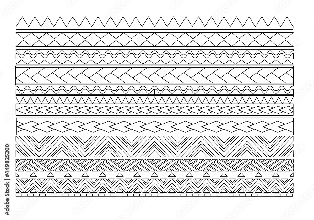 Maori tribal pattern tattoo design basic lineart 마오리 문양 타투도안 건대타투 Stock ...