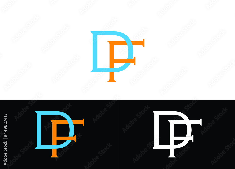 Initial Letter DF Logo or Icon Design Vector Image Template.jpg Stock ...