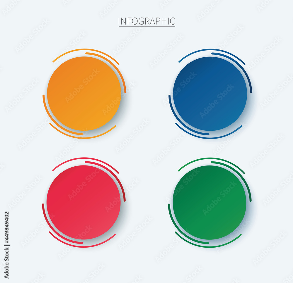 colorful round infographic vector template with 4 options. Can be used ...