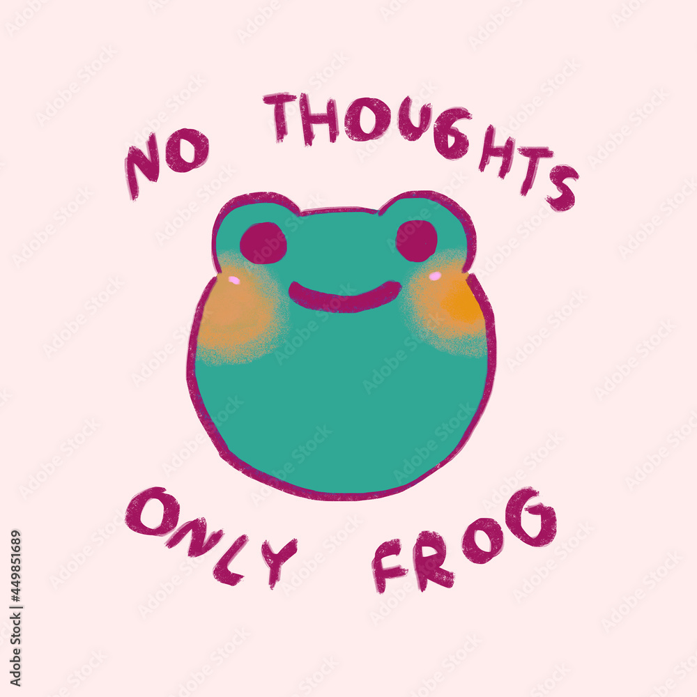 Organic hand drawn cute pastel green tree frog in cartoon style. No ...