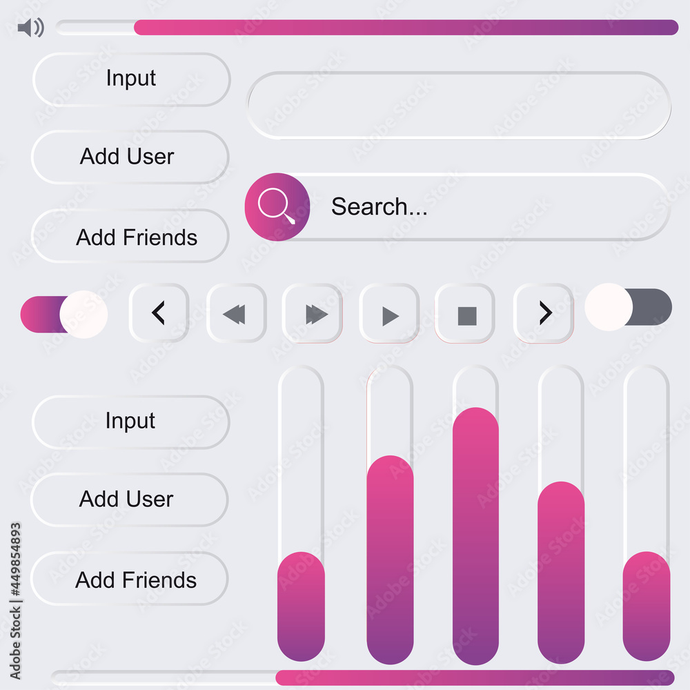 White web ui design elements set. A minimalist collection white ...