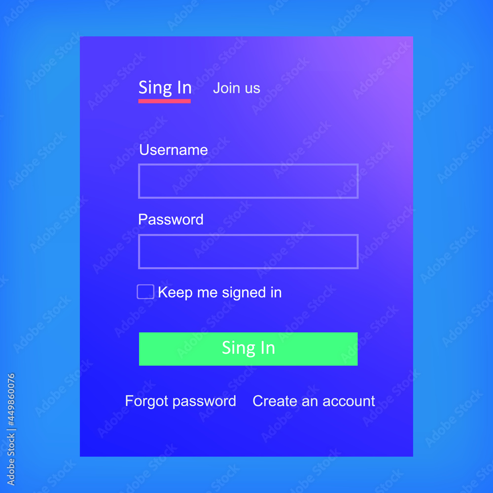 Set of Sign Up and Sign In forms. Registration and login forms page ...