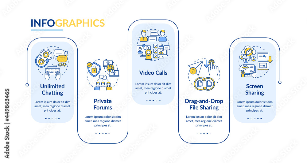 Business messaging option vector infographic template. Messenger ...