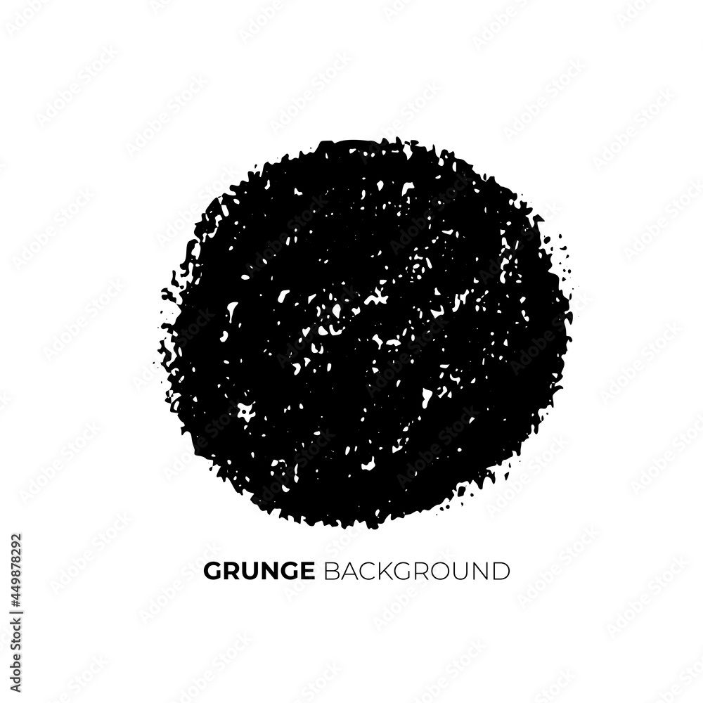 Grunge black circle with text on white background. Black ink round ...