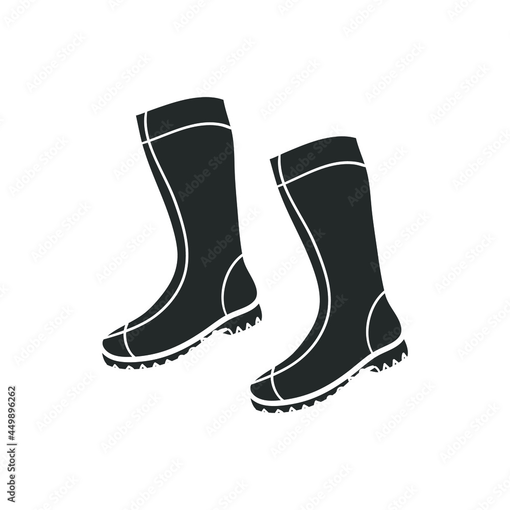 Water Boots Icon Silhouette Illustration. Raining Day Vector Graphic ...