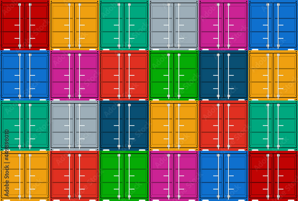 Cargo container in port from ship. Stack of container for export ...