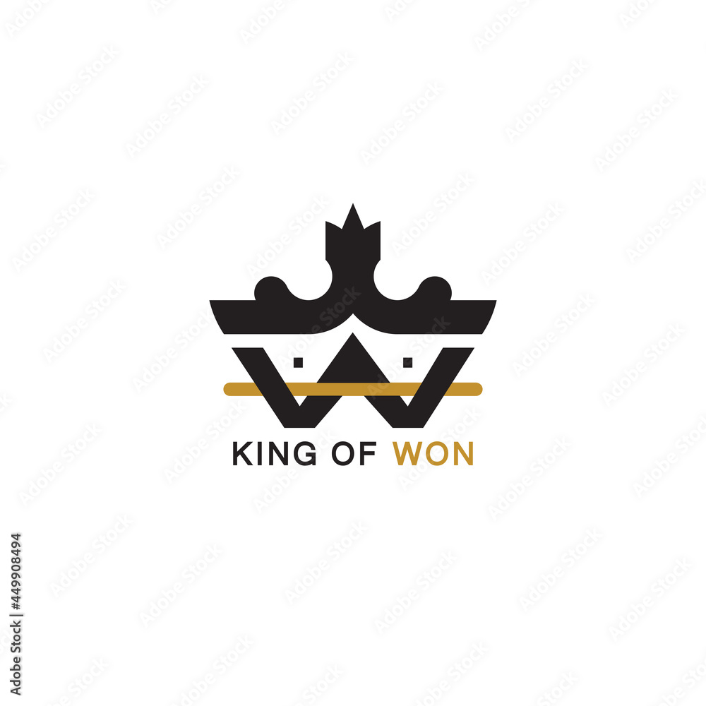 Crown Logo With Letter W. King of Won Logo, Combination of Crown, W ...