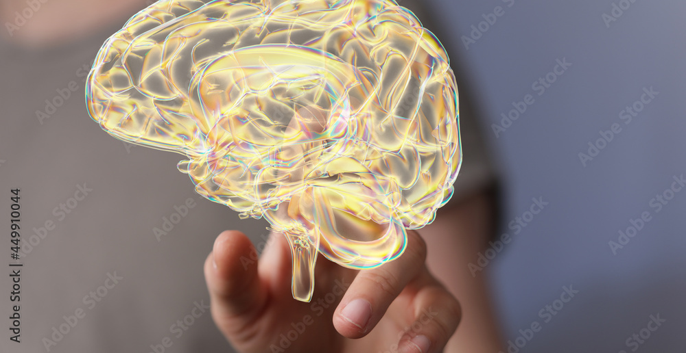 Human brain activity with plexus lines.. External cerebral connections ...