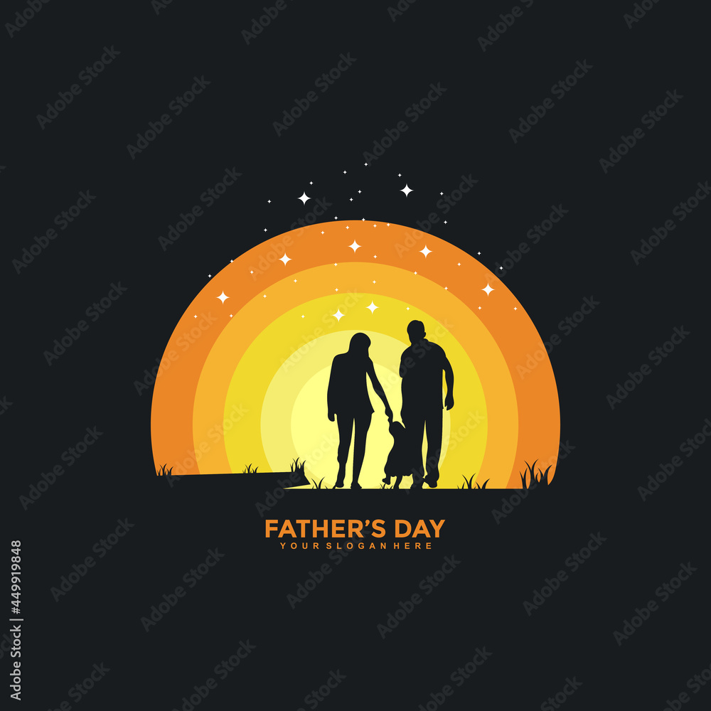 Happy Father's Day logo design template illustration vector Stock ...
