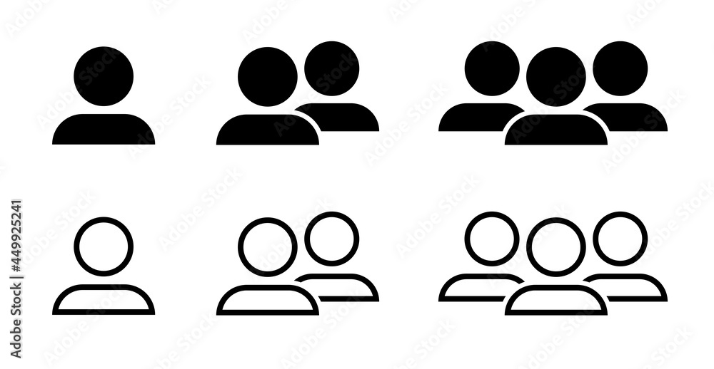 People icon set. People icons isolated. People vector icon in outline ...