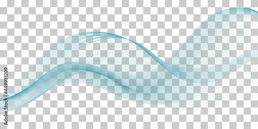 Blue swoosh wave lines with smooth color flow and smoke effect. Sound ...
