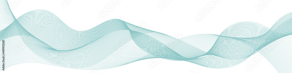 Air wind wave, light teal undulate wavy swirl with smooth color flow ...