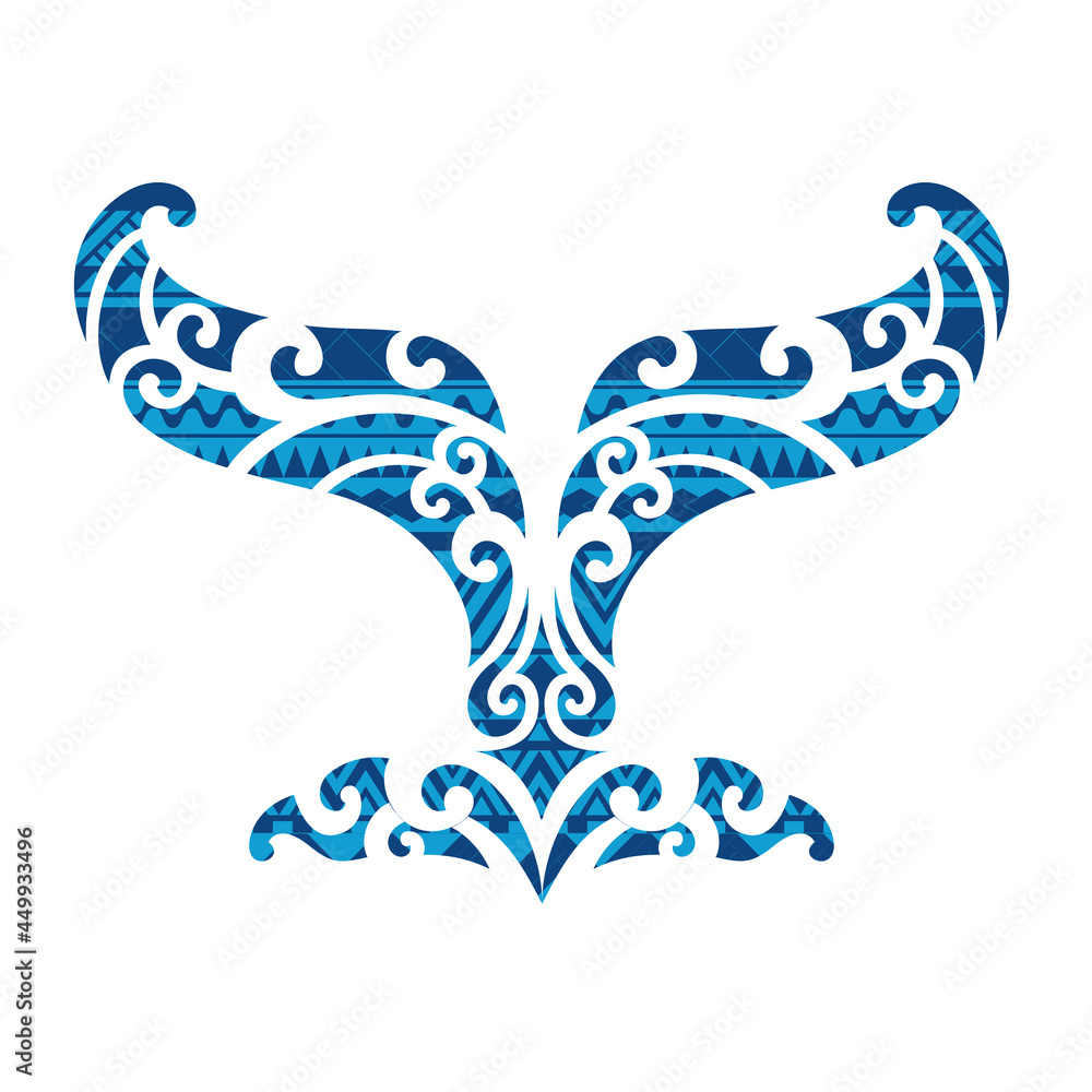 maori tribal pattern whale tail illustration Stock Illustration | Adobe ...