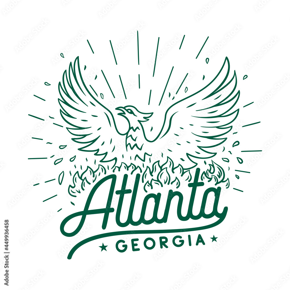 Atlanta Georgia. City of Atlanta. Vector and illustration. Stock Vector ...