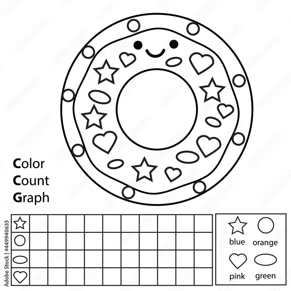 Color Count And Graph Educational Children Game Color Donut And color-count-and-graph-educational-children-game-color-donut-and