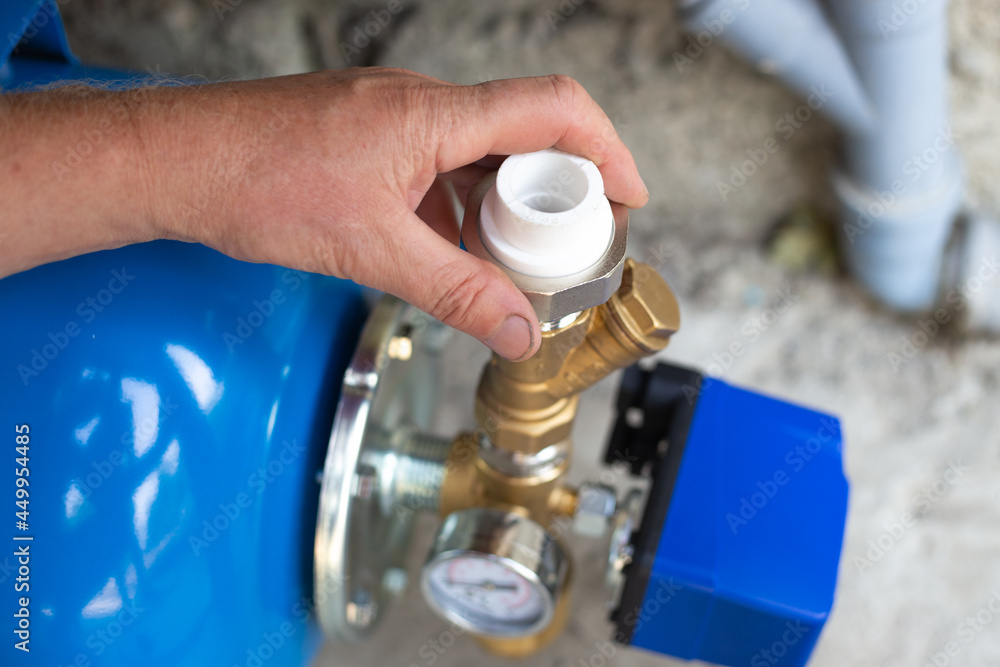 installation of a water supply station to a residential building using ...