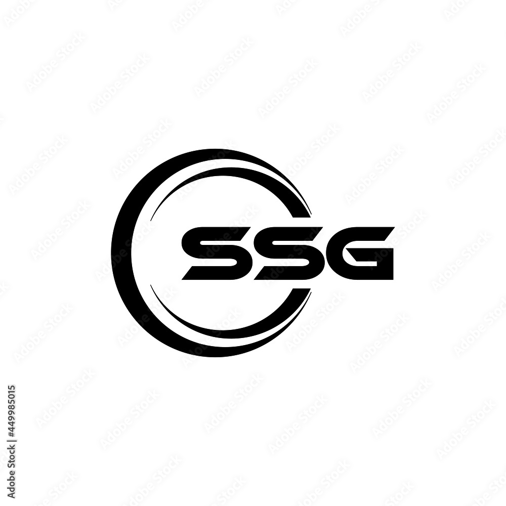 Vettoriale Stock SSG letter logo design with white background in ...