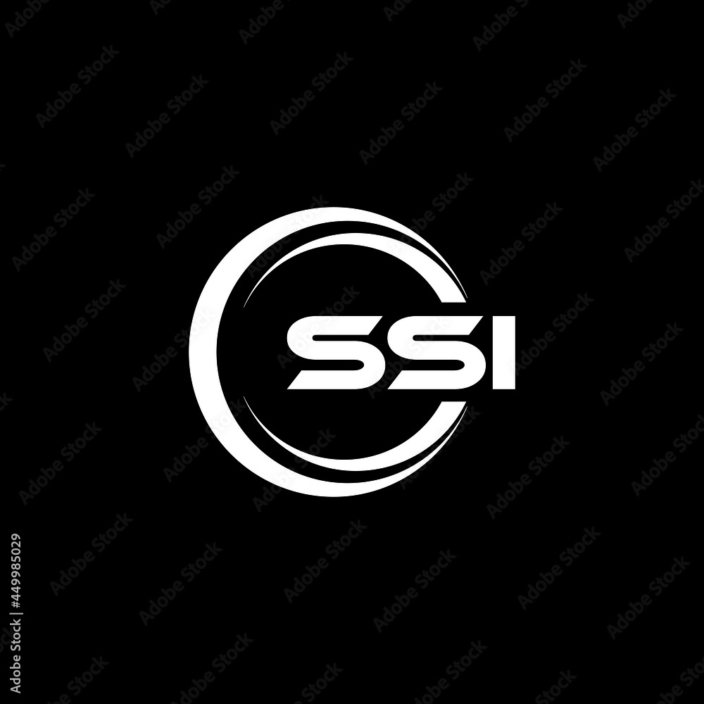 SSI letter logo design with black background in illustrator, vector ...