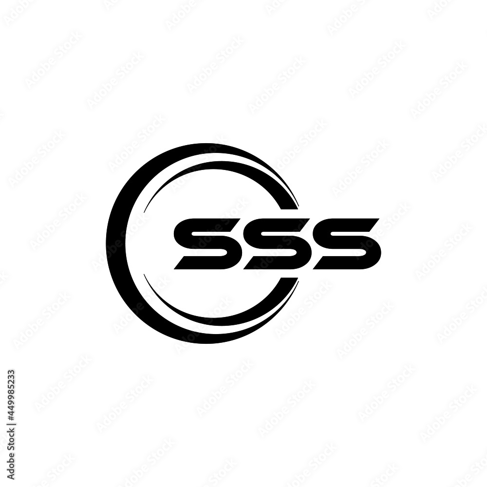 SSS letter logo design with white background in illustrator, vector ...