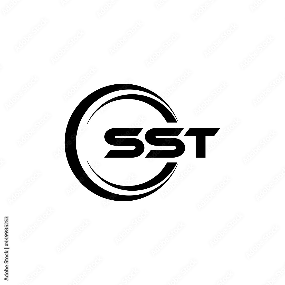 SST letter logo design with white background in illustrator, vector ...