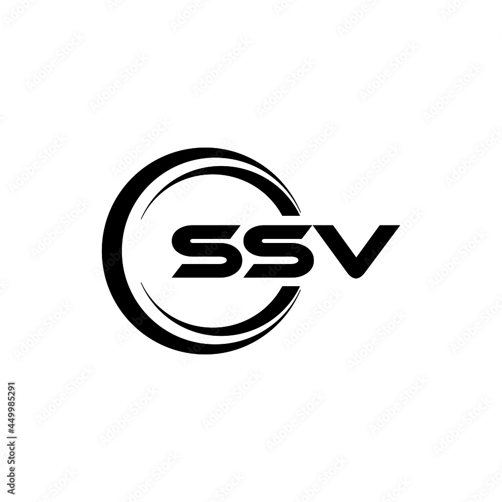 SSV letter logo design with white background in illustrator, vector ...