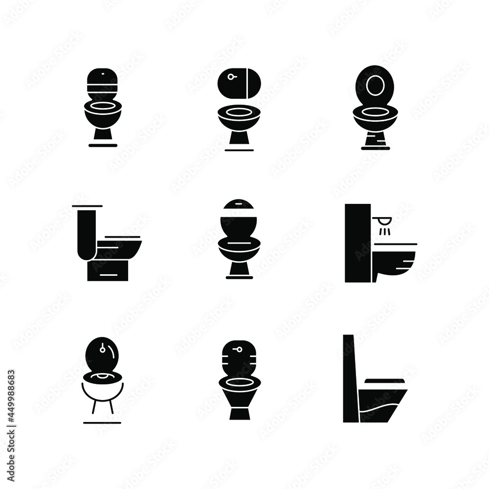 toilet icon set. toilet pack symbol vector elements for infographic web ...