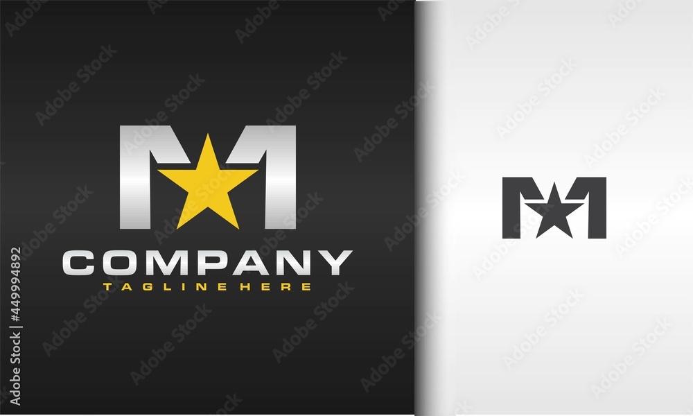 letter M star logo Stock Vector | Adobe Stock