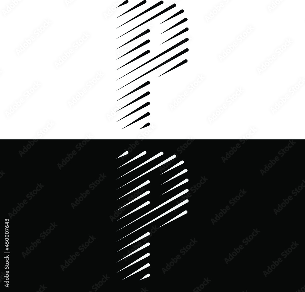 letter p with black and white background Stock Vector | Adobe Stock