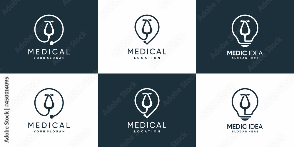 Medic logo collection with creative element concept Premium Vector ...