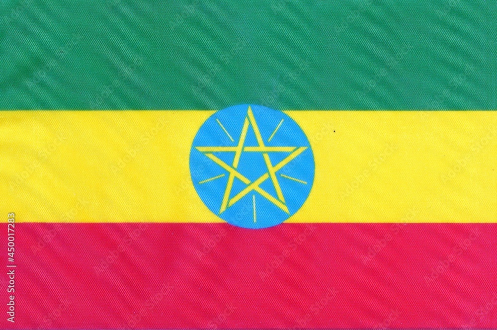 Ethiopia country national flag close up Stock Photo | Adobe Stock